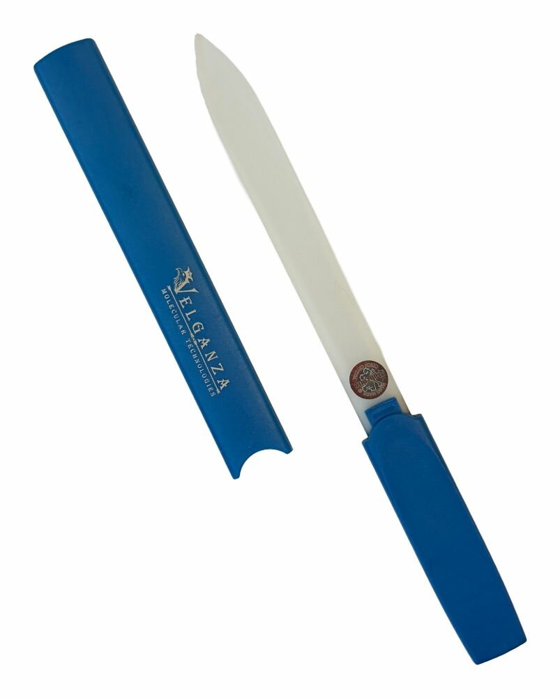 Пилка стеклянная полирующая Velganza в футляре, 16 см, синяя