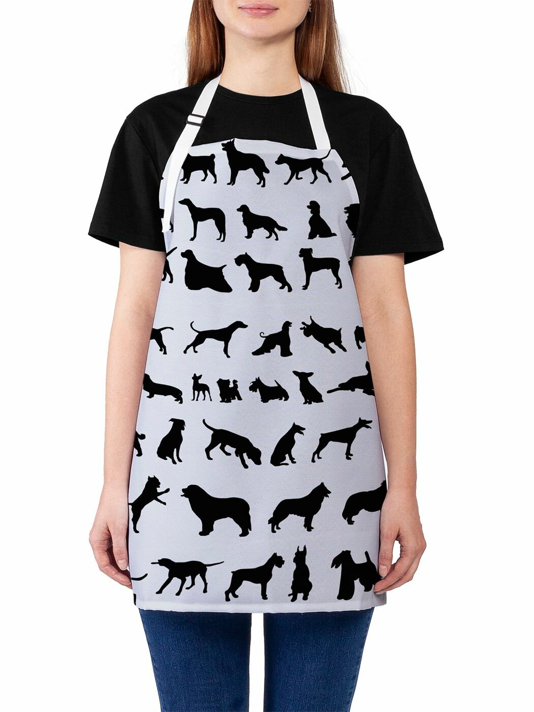 Фартук для кухни тканевый "Дрессированные собаки" / водоотталкивающий, универсальный размер , JoyArty