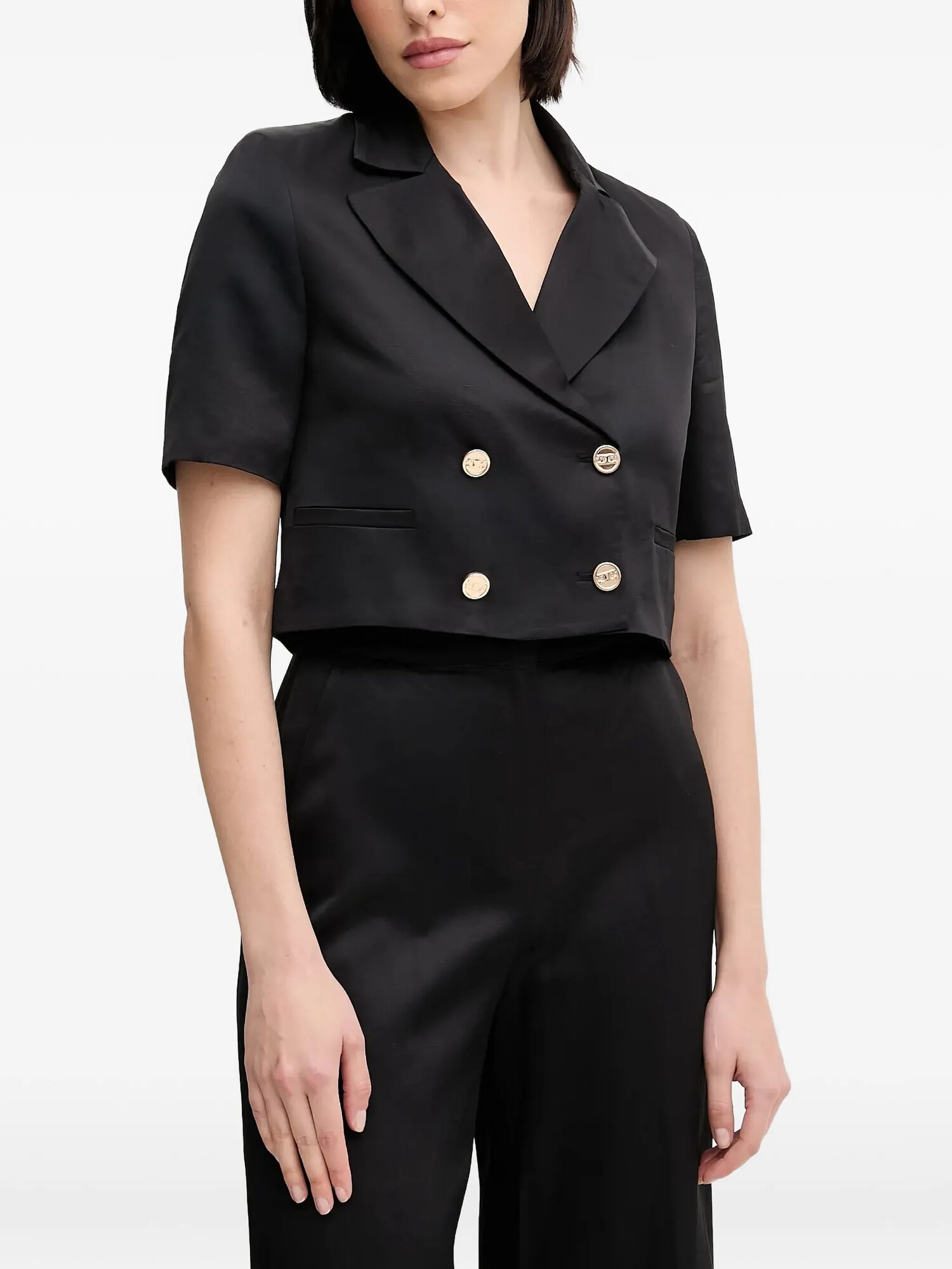 Пиджак Double-breasted cropped blazer