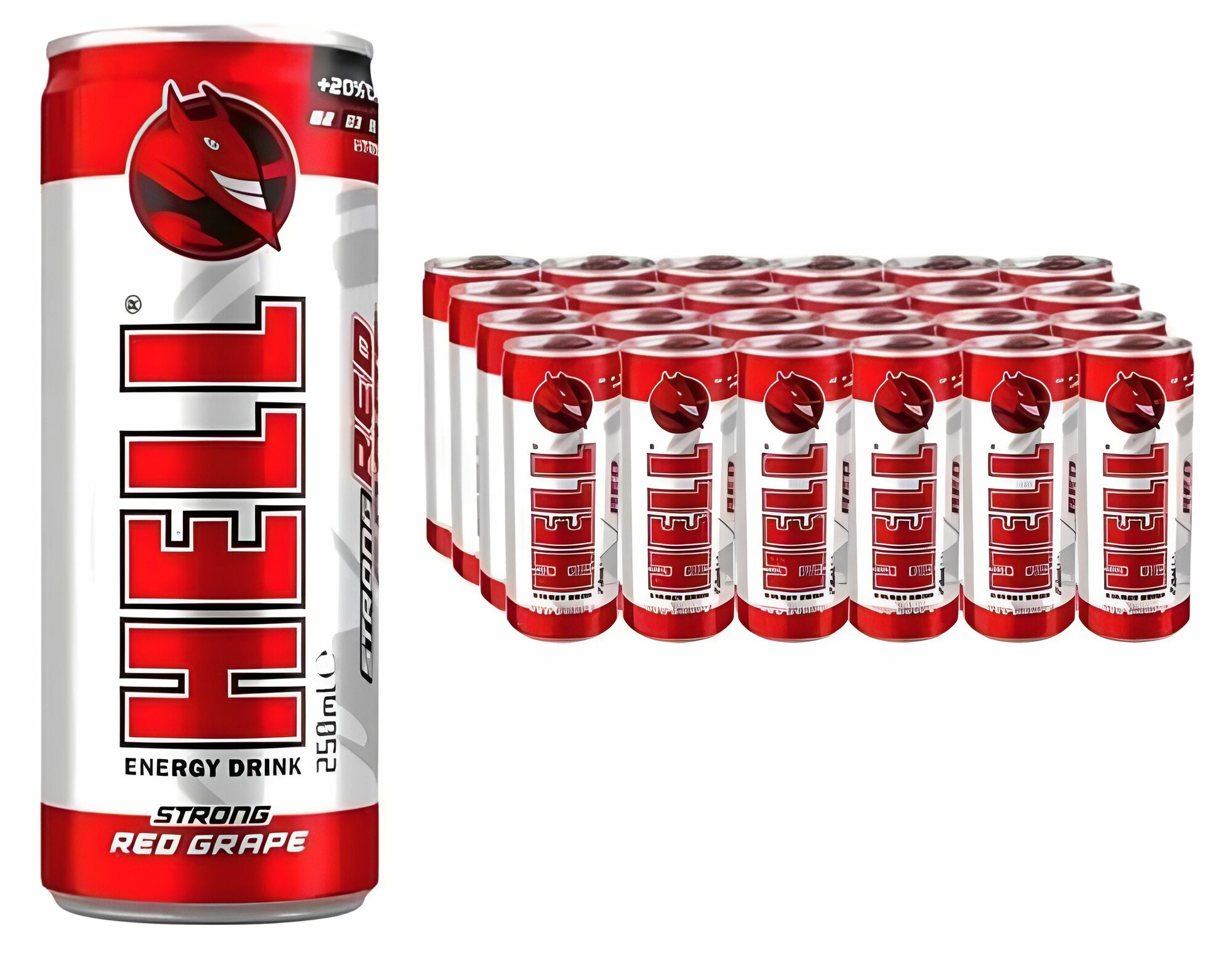 Энергетический напиток Hell Red Grape/ Хелл Красный виноград 0,25 х 24 шт ж/б