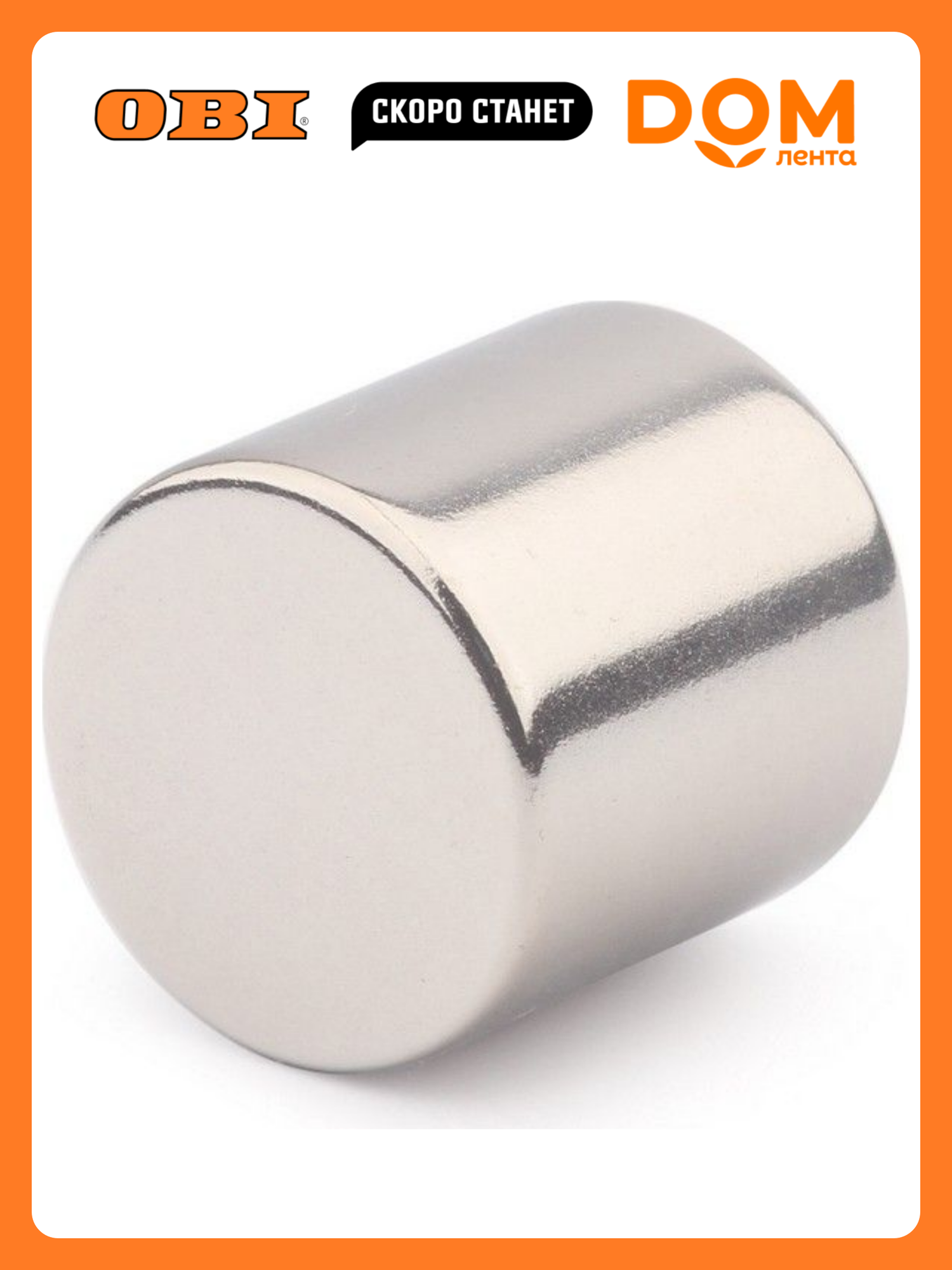 Магнит Forceberg, неодимовый, диск, 10x10 мм, серебристый, 4 шт.