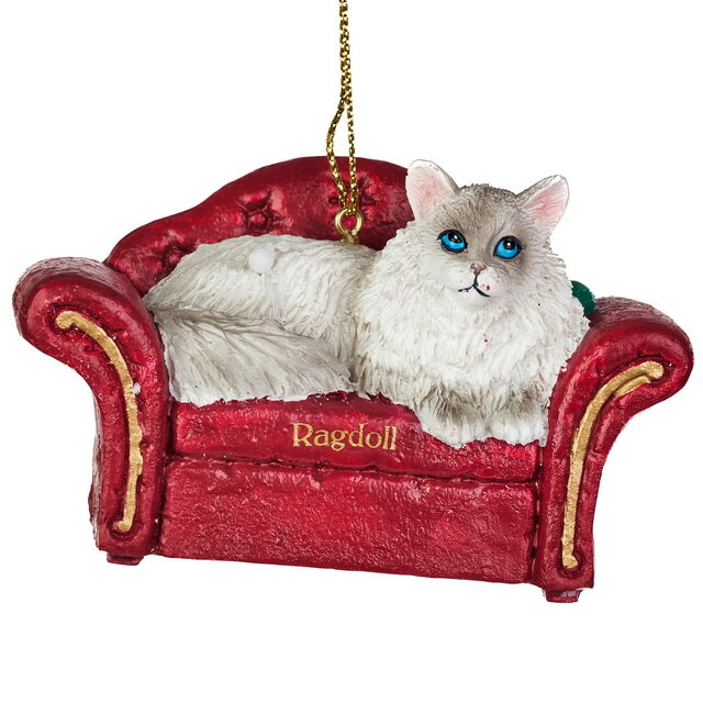 Елочная игрушка Кот Рэгдолл на софе 9 см, Kurts Adler (Куртс Адлер), E0671-2