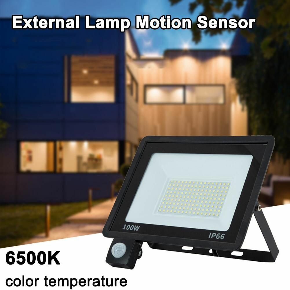 Прожектор светодиодный с датчиком движения Юма (YLT-TG111-S) 30 Вт, 6500K, IP65, LED светильник уличный от сети 220в, черный