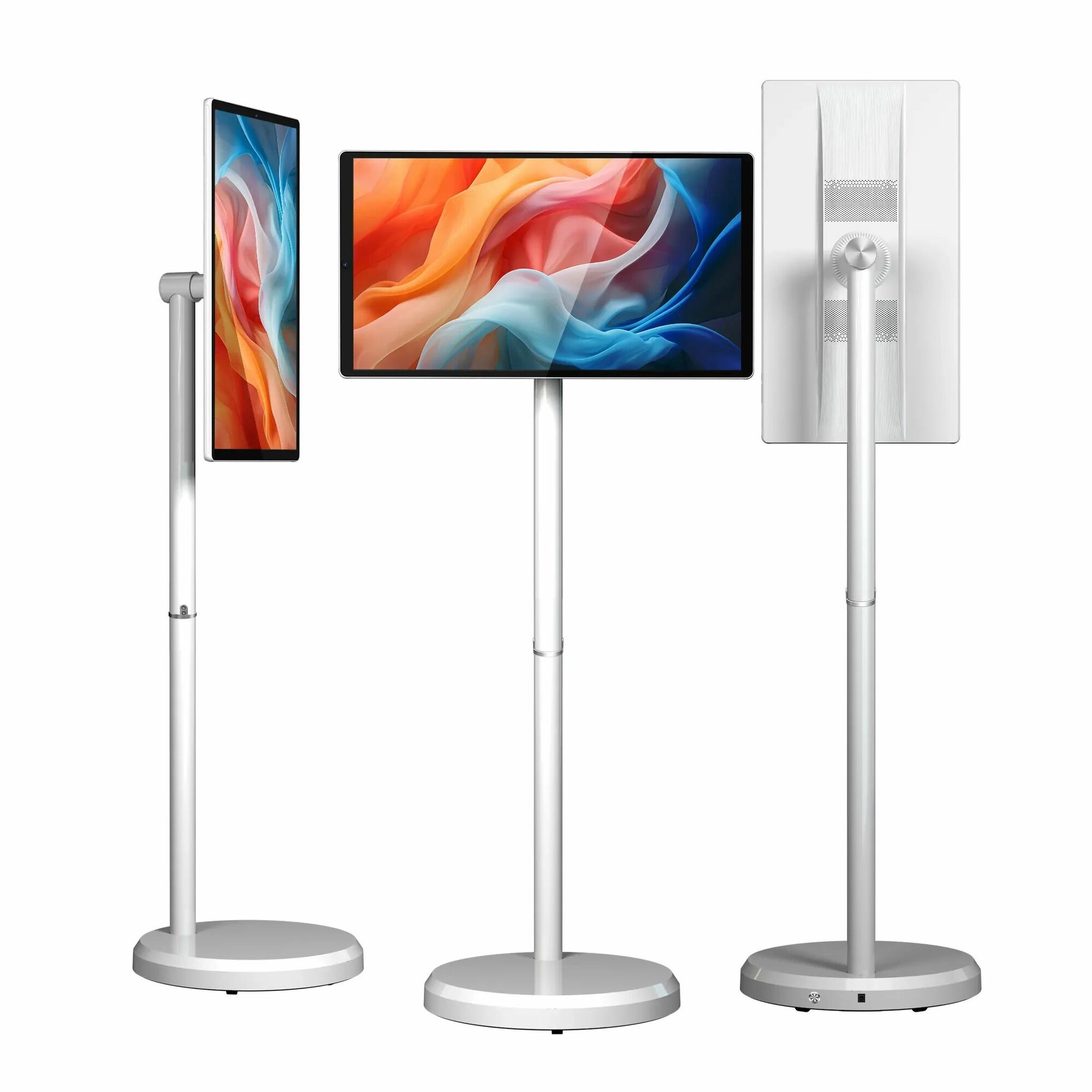 Планшет- телевизор передвижной смарт планшет на стойке белый с камерой, 24" 8 ГБ/128 ГБ, слоновая кость