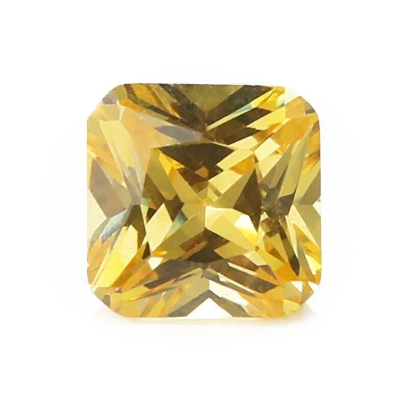 Кубические цирконии 8x8 мм, Golden Yellow, 50шт