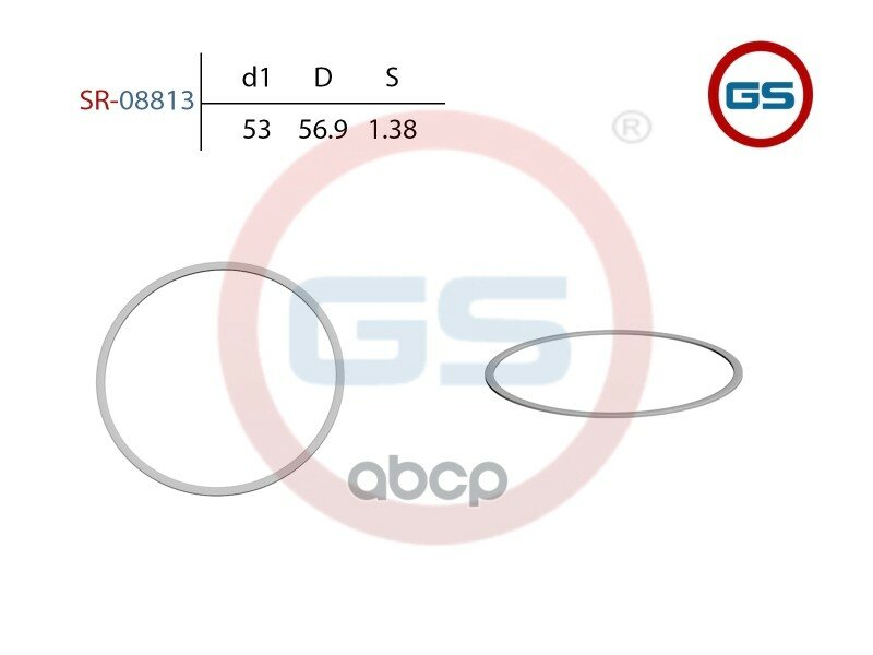Резиновое кольцо плоского сечения 1.38*53*56.9 GS арт. SR-08813