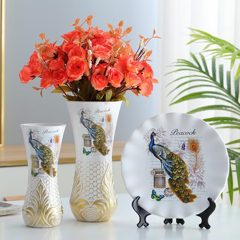 Набор из трех керамических ваз, украшение для гостиной, тумбы под телевизор, креативный декор, ваза для прихожей, свадебный подарок.