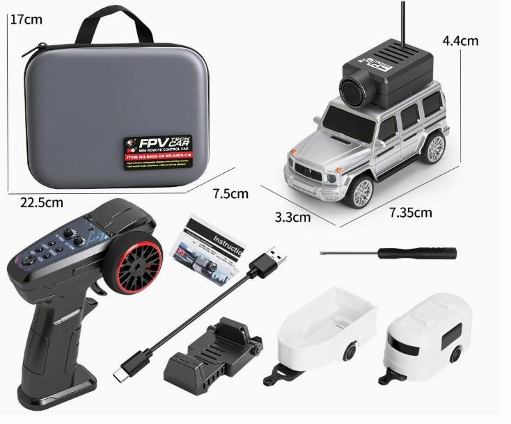 Радиоуправляемая мини машинка с FPV камерой Weili 6401, масштаб 1:64, Wi-Fi, Гироскопом (Mercedes-Benz G-Серебряный)