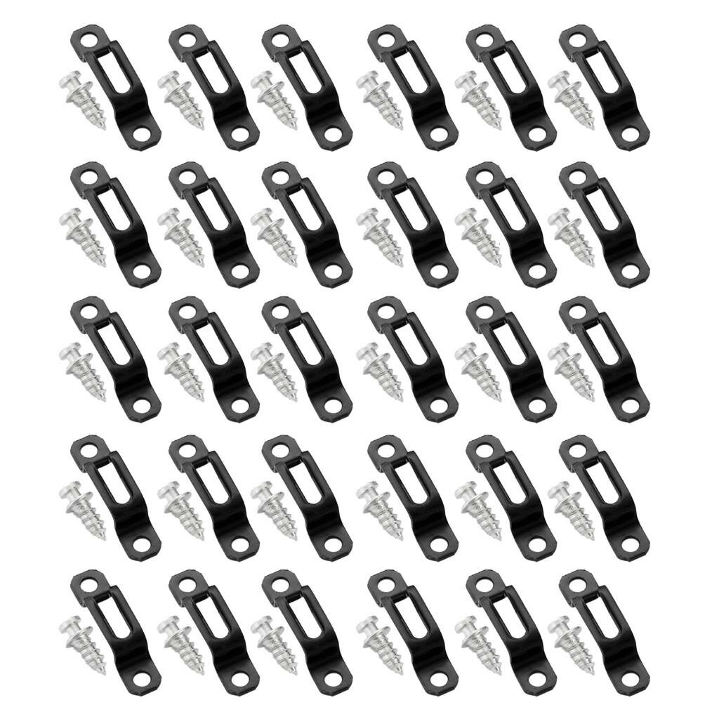 Невидимые крепления для мебели (30 шт.), Черный - Полупроход