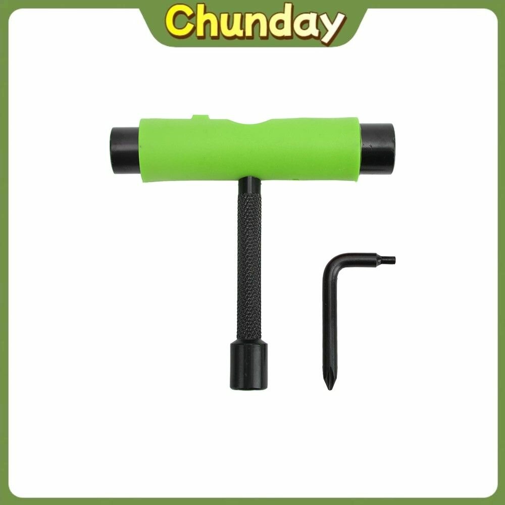 Ключ для скейтборда с 3 отверстиями, зеленый