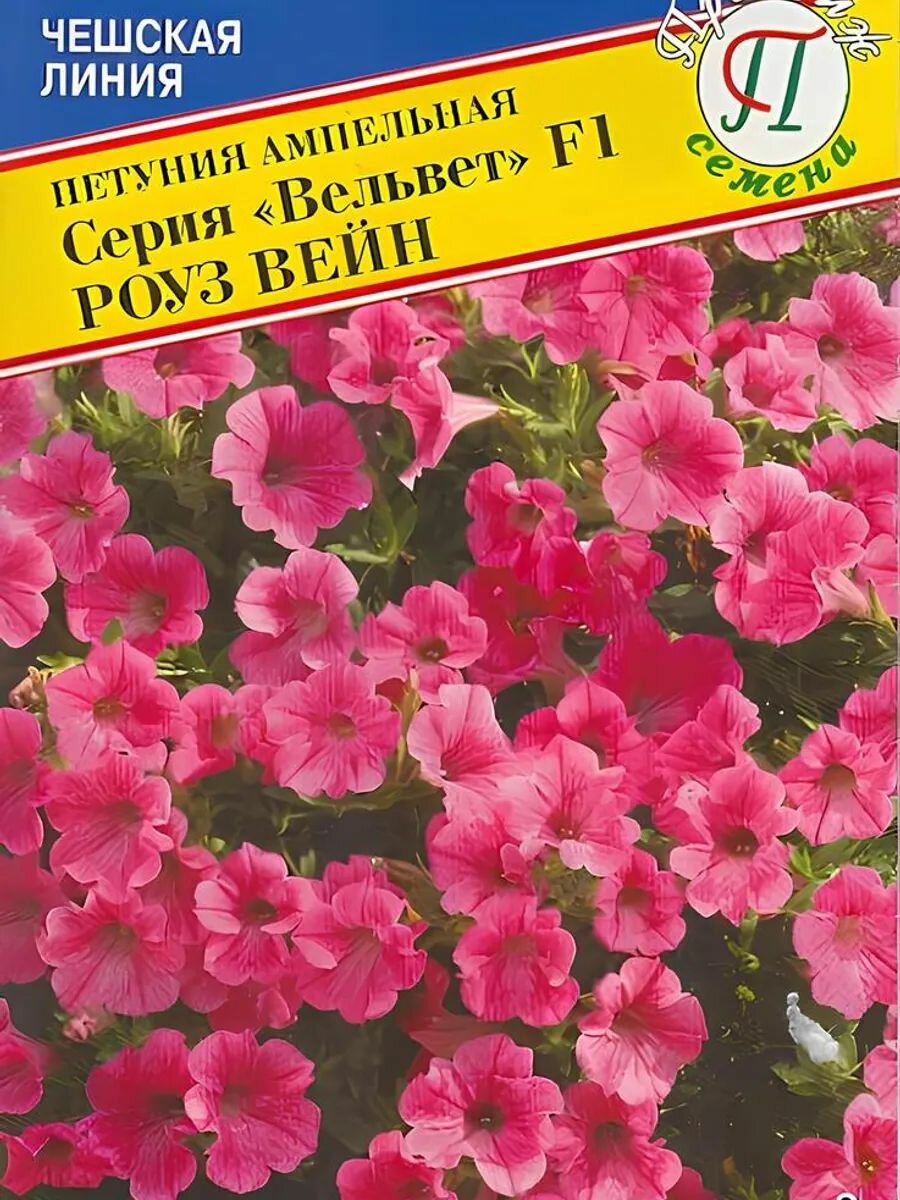 Петуния Вельвет Роуз Вейн F1 ампельная 5 др, Семена Престиж
