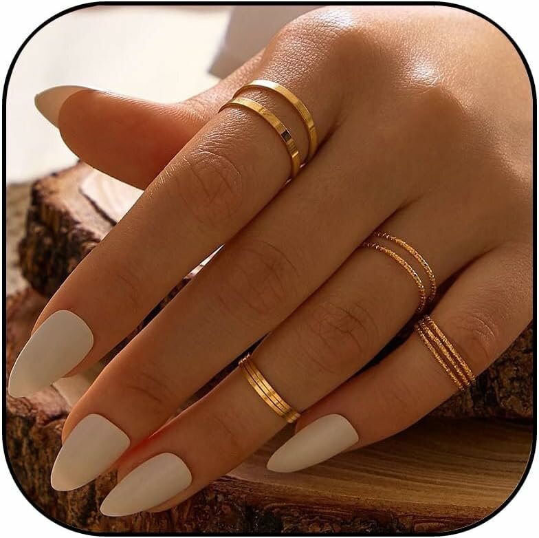 Женский набор золотых колец на фаланги пальцев, стильные кольца для ношения в несколько рядов, изысканные и милые открытые кольца на средний палец, набор разных размеров, украшения в богемном стиле.