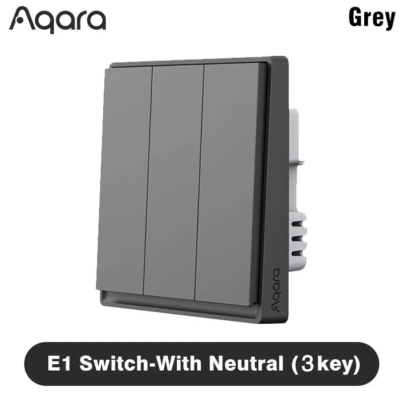 Умный выключатель Aqara E1 Grey With Neutral 3k