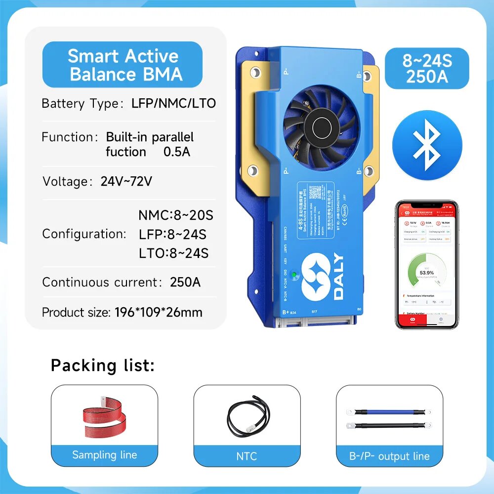 DALY BMS 8-24S 250A Bluetooth