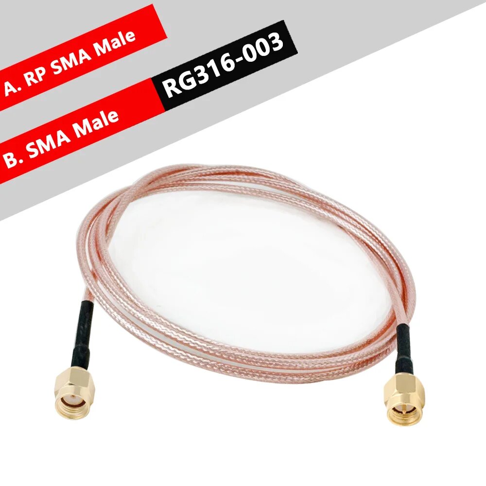 SMA-SMA RF коаксиальный кабель RG316 5 см 1M, SMA M to RP SMA M