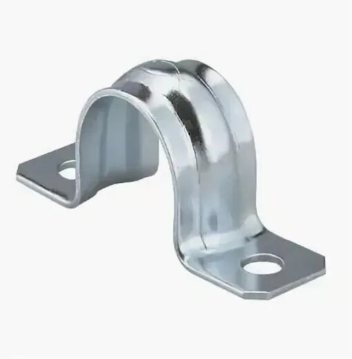 Скоба двухлапковая, D 60-63 мм, оцинкованная сталь, Урал ПАК PF-6860-63-ZNM (комплект 100 шт)