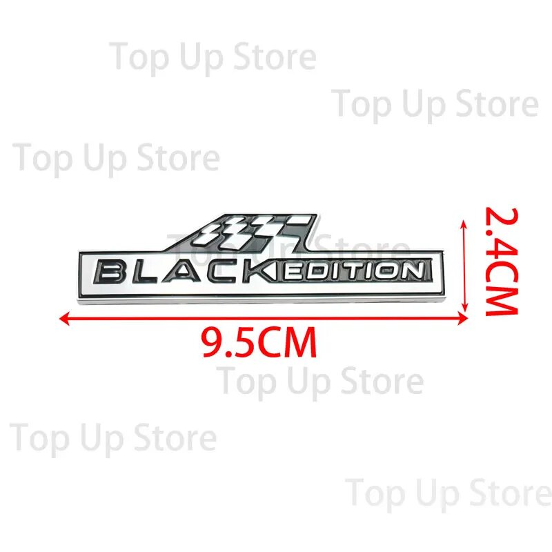 Новый автомобильный аксессуар 3D Metal Black Edition Автомобильная эмблема Задний багажник Значок на крыло Наклейка на кузов