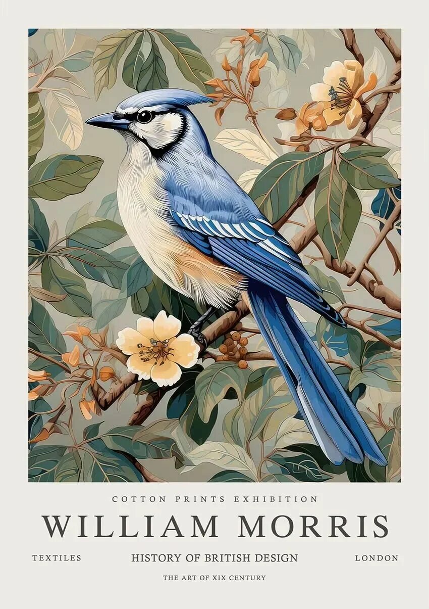 Постер с изображением животных музея Уильяма Морриса, печать на холсте Orange, 40x60cm No Frame