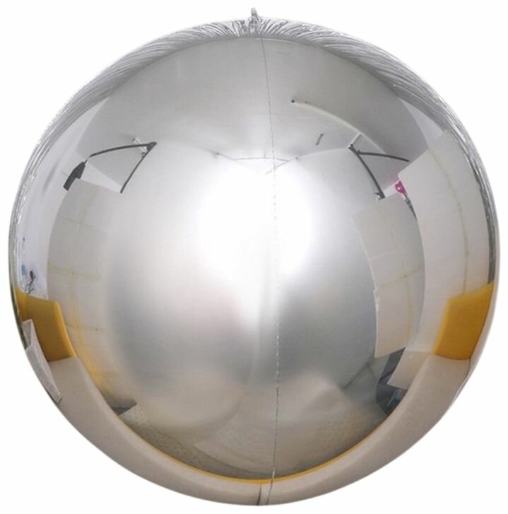 Воздушный шар фольгированный "Сфера зеркальная" 50", под воздух, надувной воздушный шарик из фольги, большой шар для фотозоны на праздник и день рождения, цвет серебряный