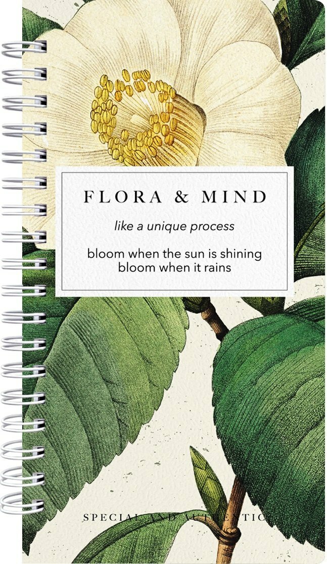 Блокнот "Flora. Камелия", 100 листов в клетку, 94 х 174, твердый переплет, спираль