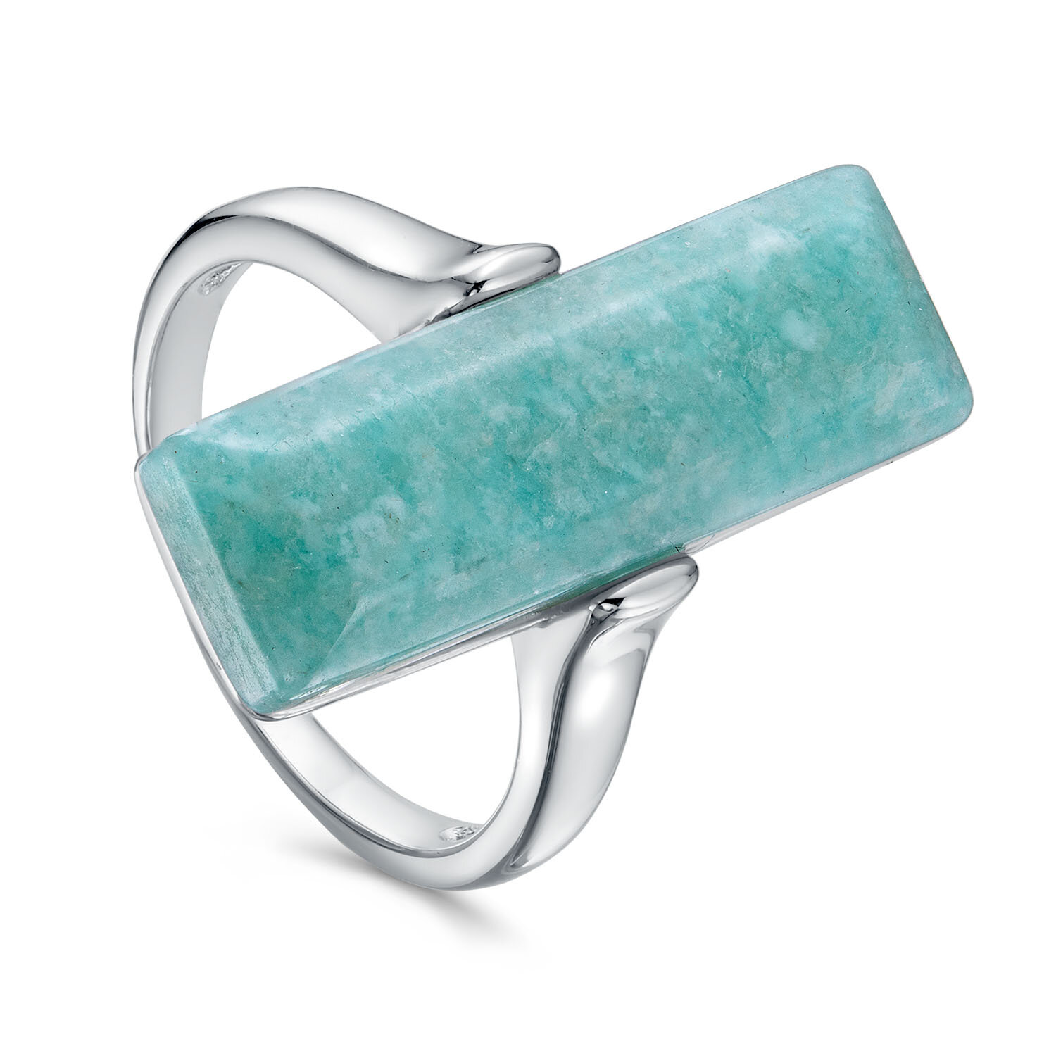 Кольцо тонкое, серебро, 925 проба, амазонит