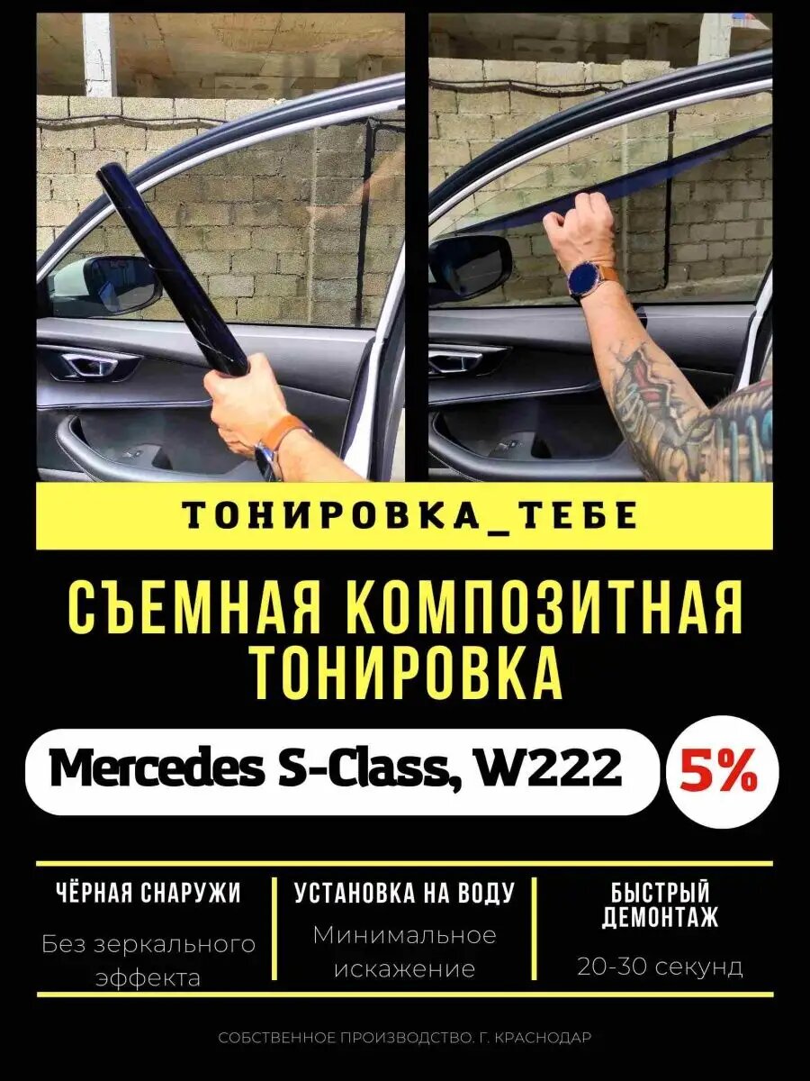 Съемная тонировка Merc S-Class W222 5%