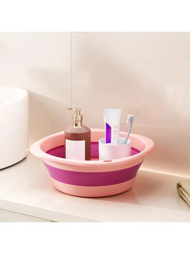 Ручная стиральная машинка "Домашний многоразовый таз, Складная формула, Применяется для стирки, умывания лица, мытья ног,28x8см1 шт.", 3 л, 1 шт