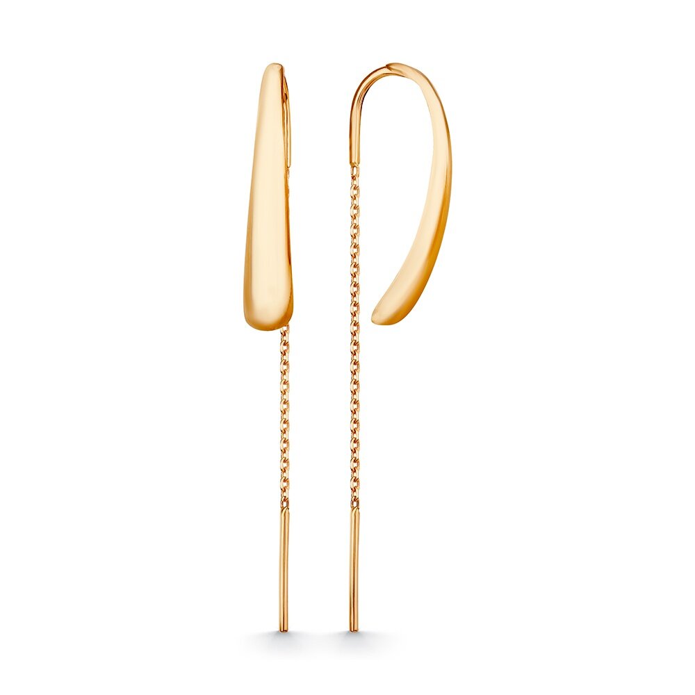 Серьги цепочки, красное золото, 585 проба