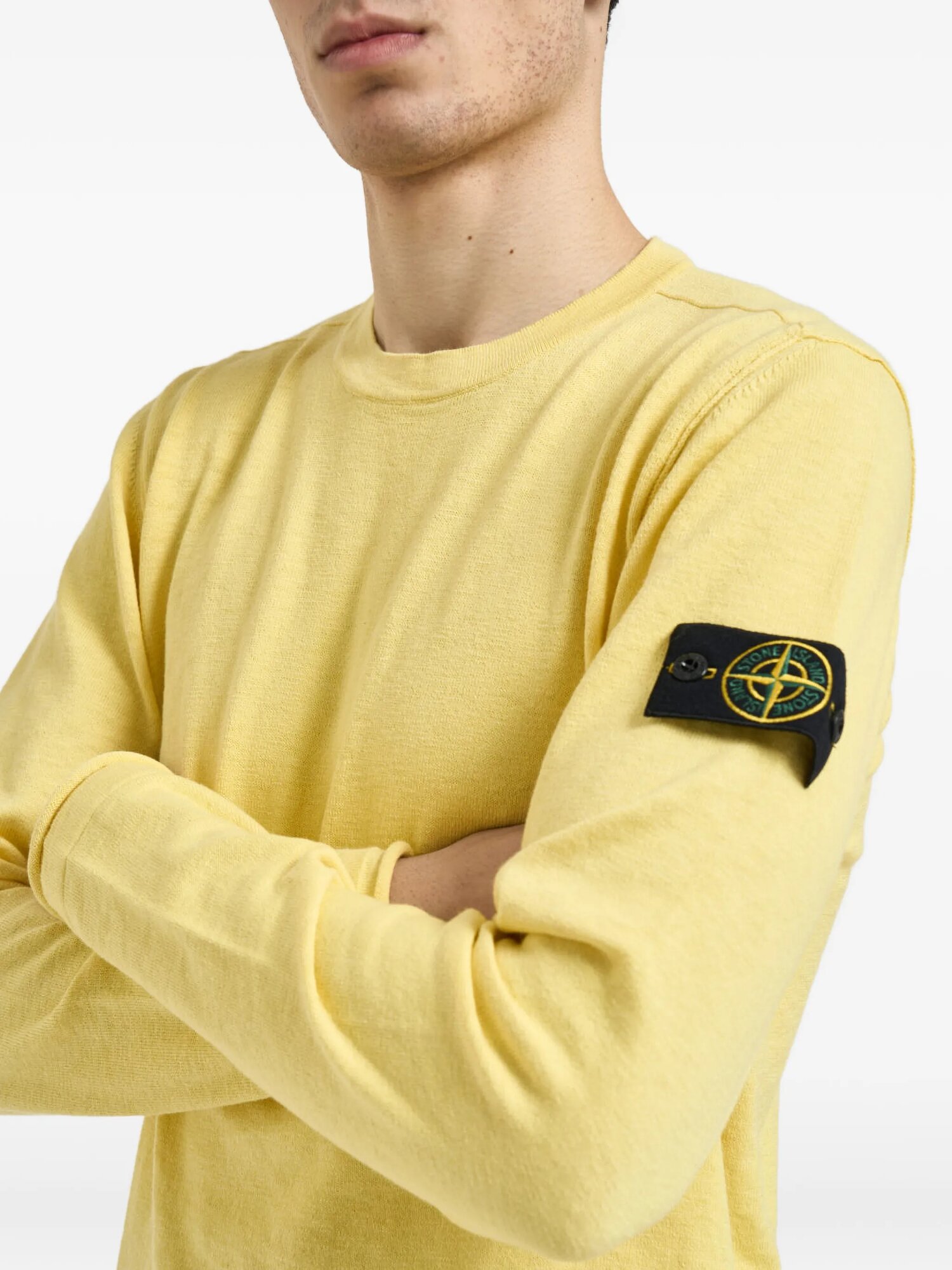 Свитер Stone Island Crew neck sweater, размер XL, , Желтый — фото 1
