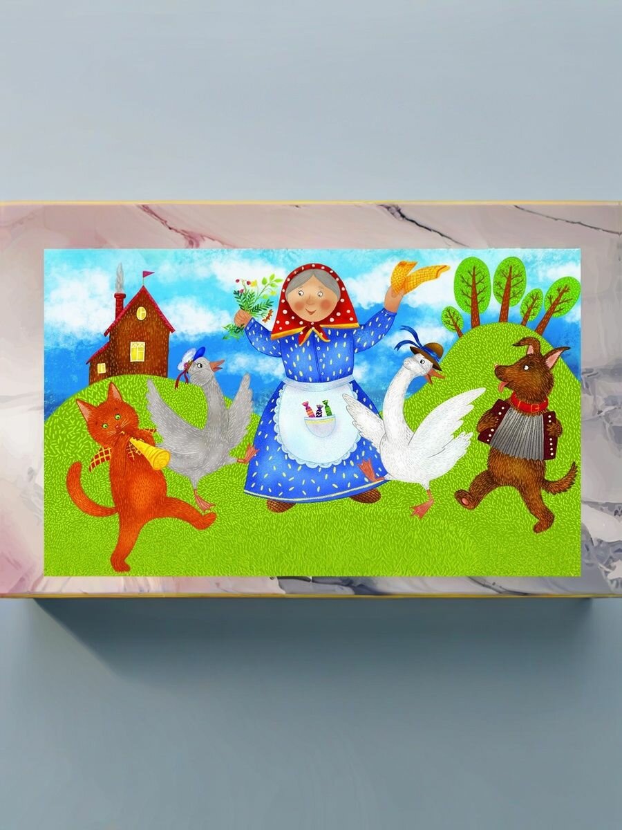 Открытка Два веселых гуся Открытка поздравительная с конвертом с авторской иллюстрацией