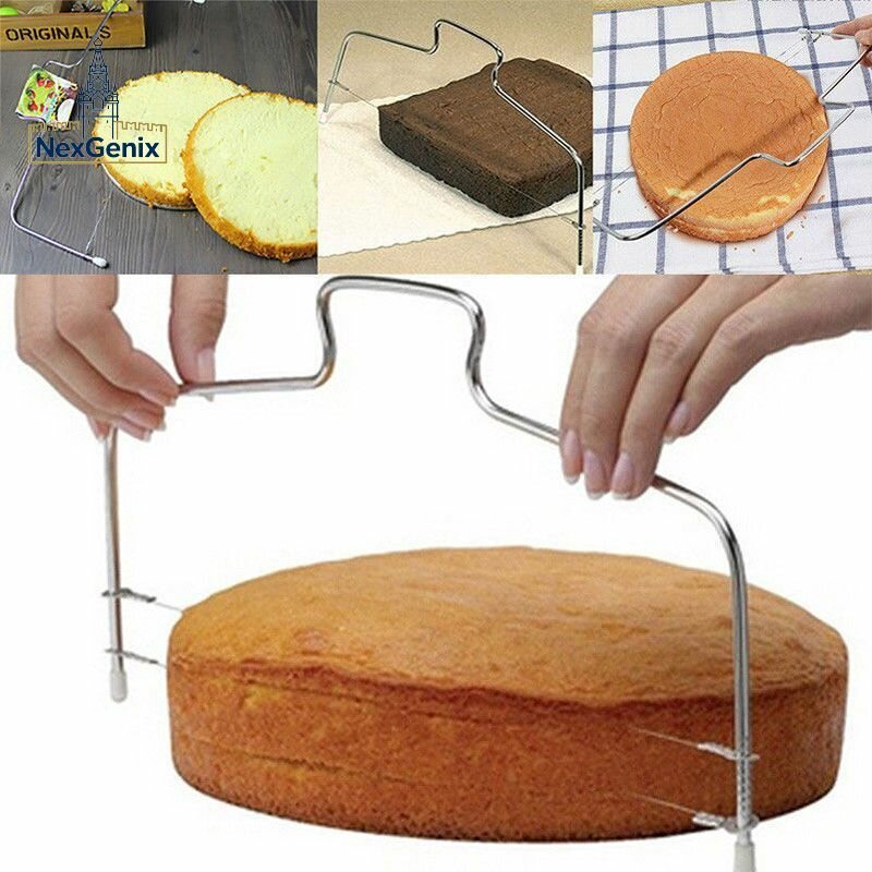 Струна для нарезки коржей бисквита и Тортов, набор для выпечки рамка и 2-е струны, леска для тортов / резак для кексов / нож для выпечки, 1 шт.
