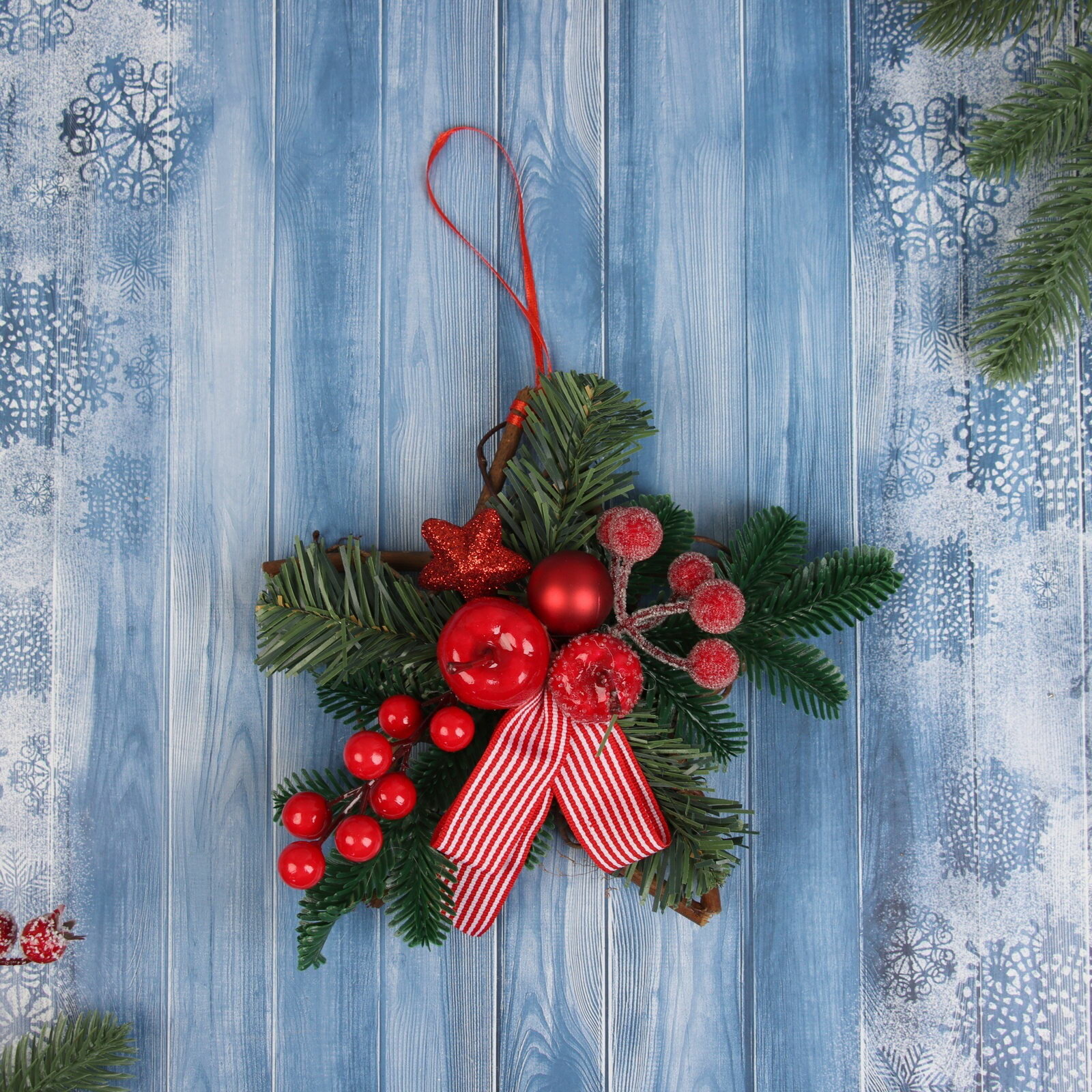 Украшение ёлочное "Зимнее волшебство. Звезда", новогоднее, 20x20 см, в виде звезды