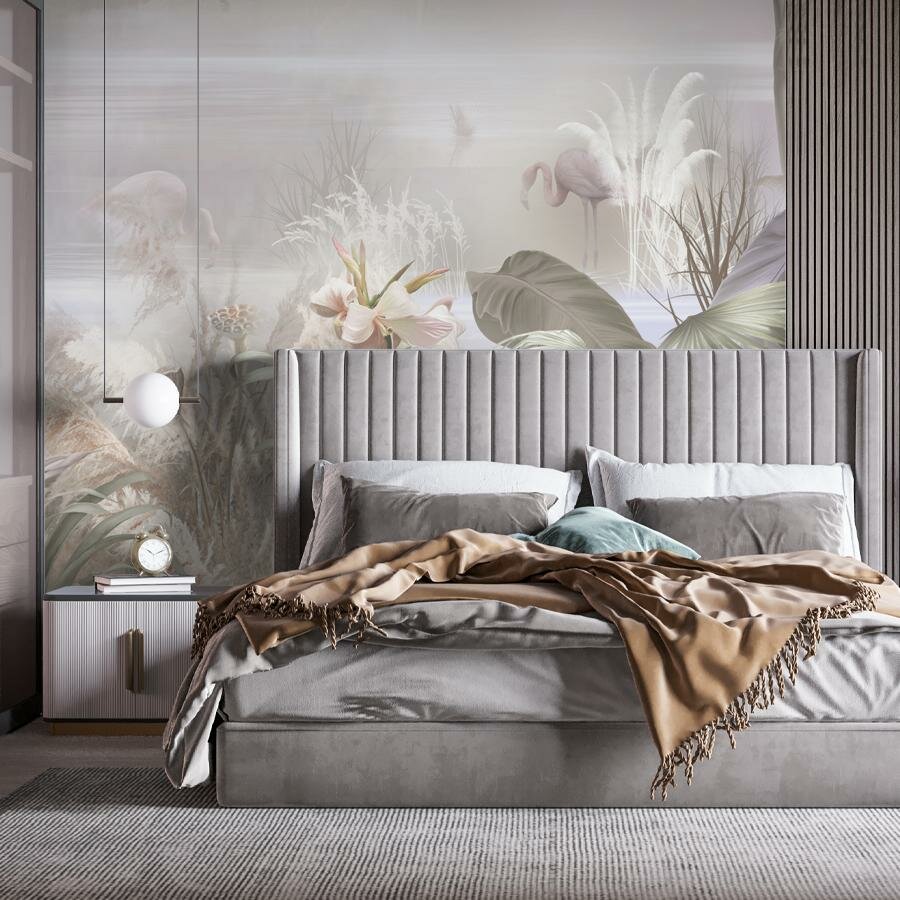 Фотообои Тропический лес с озером 13-1048-M-Флок 270 x 300 см (ВхШ) Бесшовные, флизелиновые, влагостойкие обои