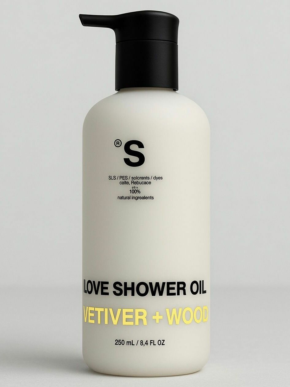Гидрофильное парфюмированное масло для душа LOVE SHOWER OIL VETIVER + WOOD
