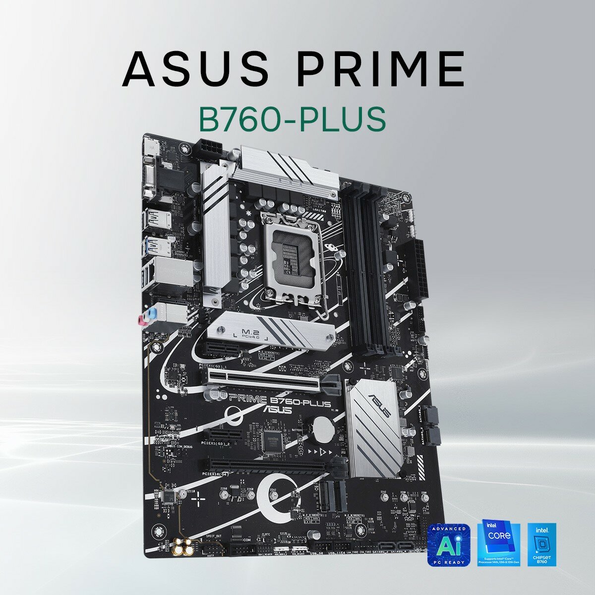 Материнская плата ASUS PRIME B760-PLUS, LGA1700, ATX, 4xDDR5, HDMI, DP, 3xM.2, LAN 2.5Gb