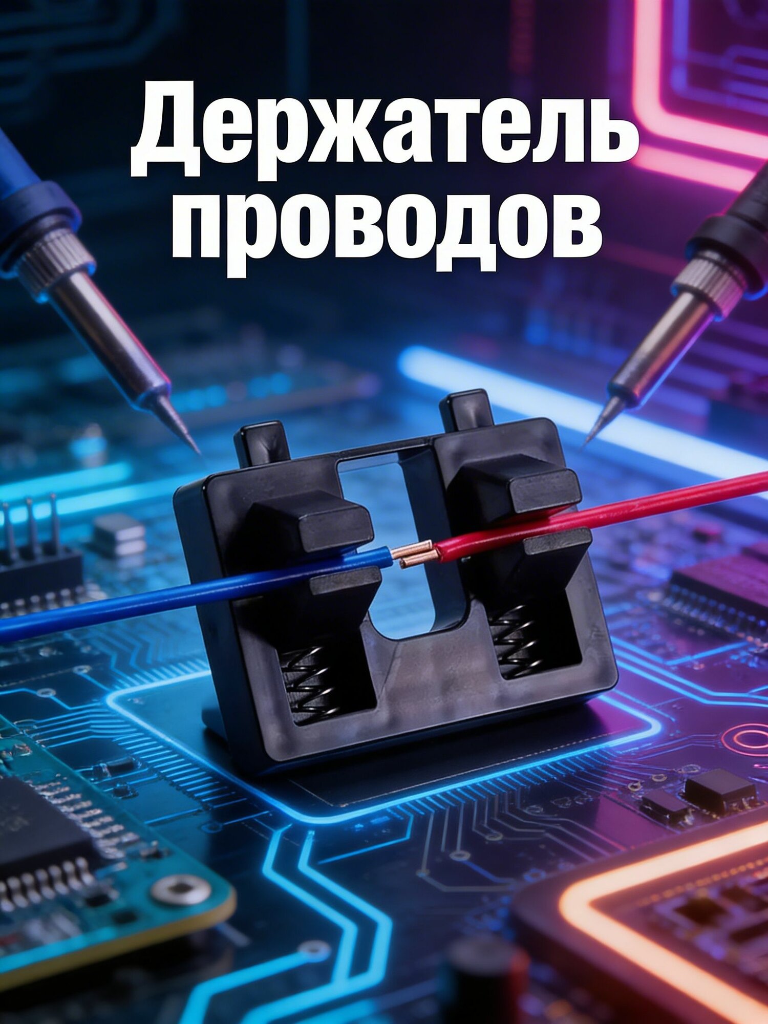 Держатель для пайки проводов / Пружинный держатель плат / "Третья рука"