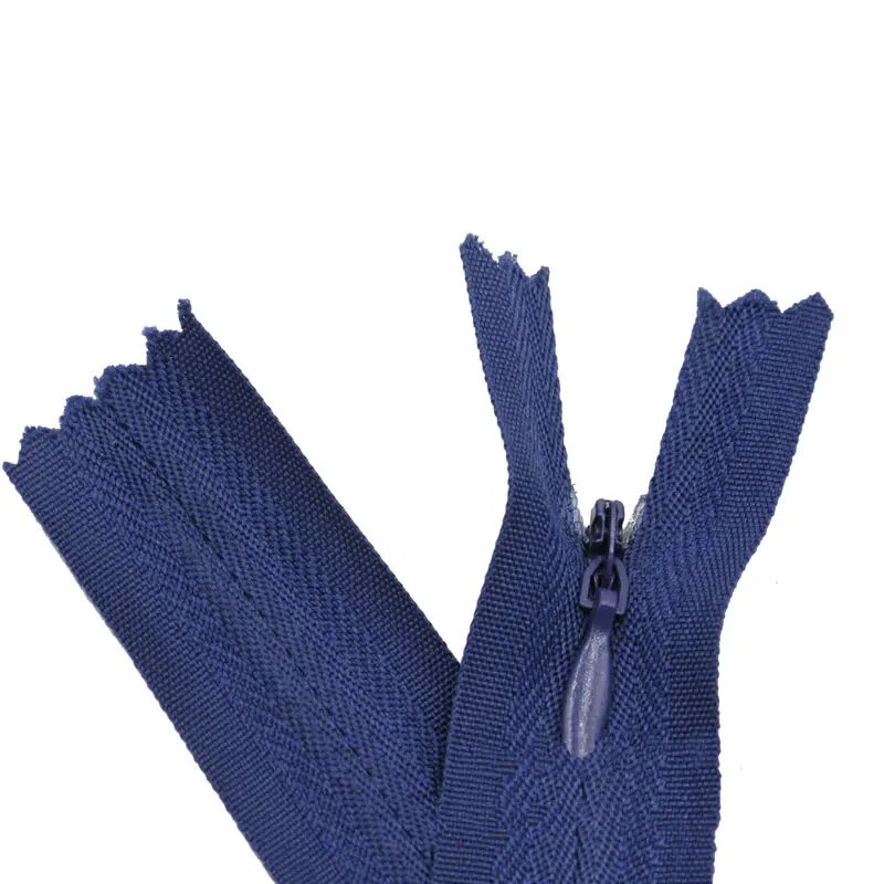 10 Нейлоновых Молний зигзаг 15-60 см 25 Цветов Темно-синий, total length is 28cm, dark blue