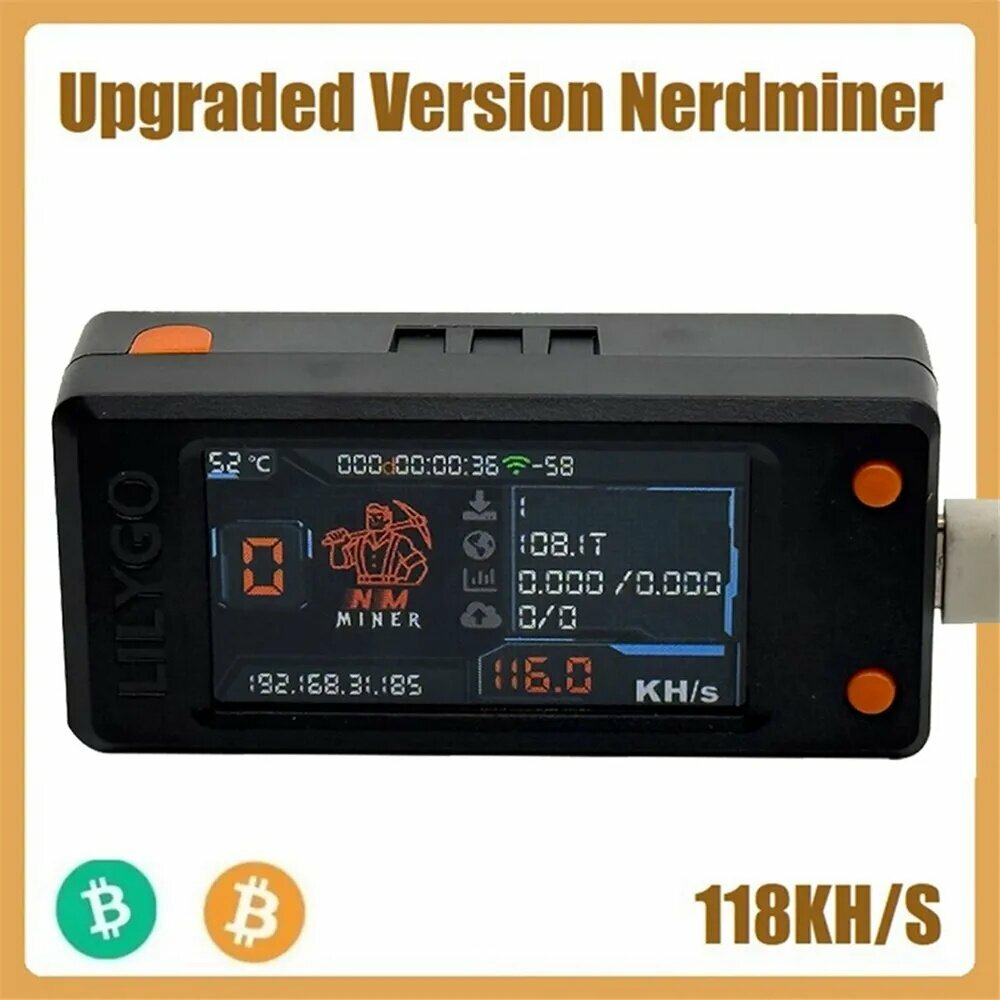 Обновление Nerdminer 118KH/S BTC Solo Lottery Miner