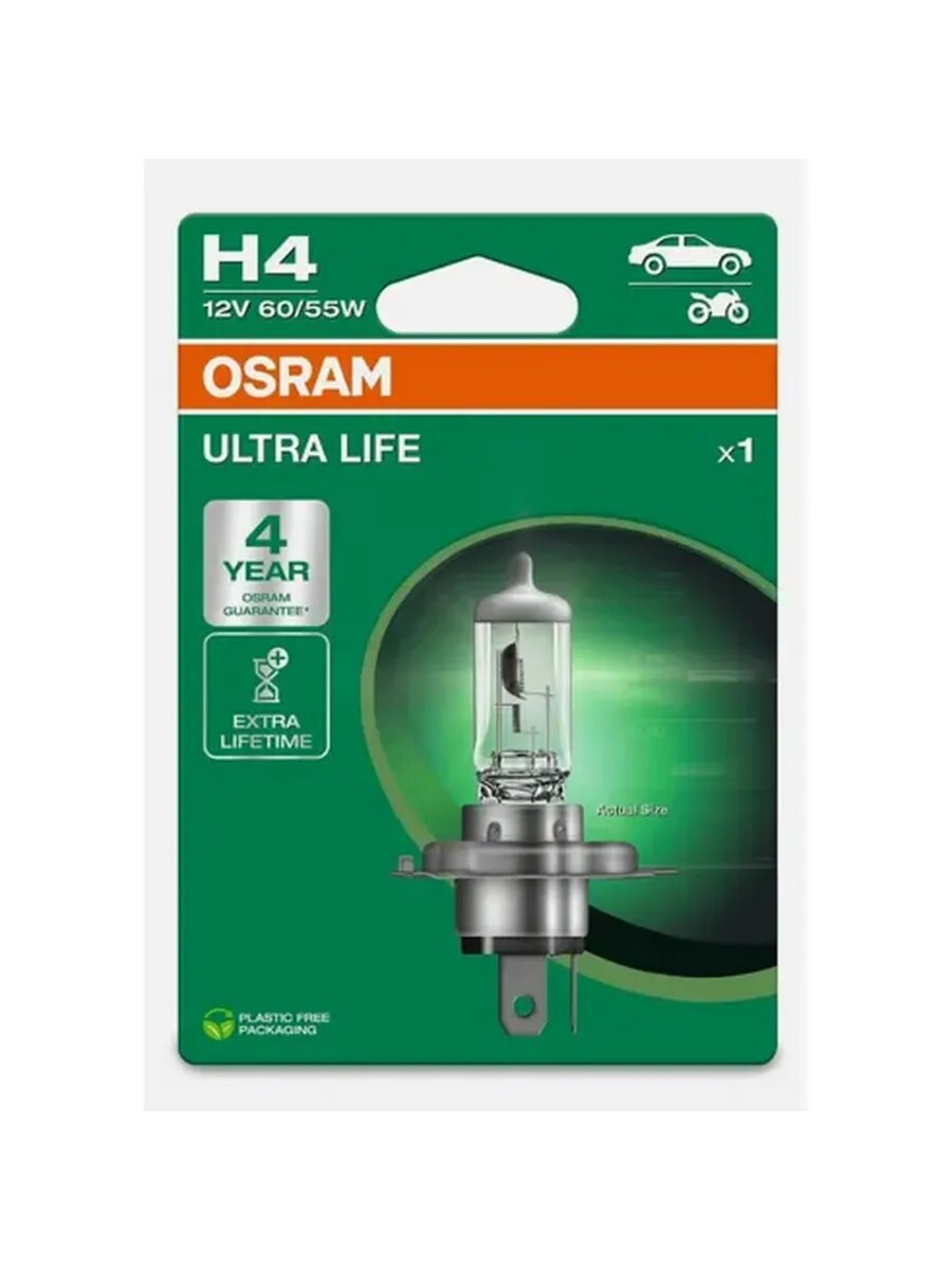 Лампа 12V H4 60/55W P43t OSRAM ULTRA LIFE блистер OSRAM 6419
