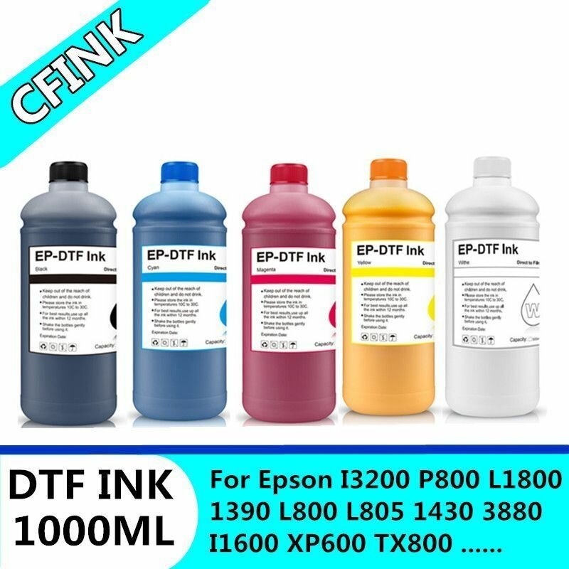 Чернила DTF чернила, EPSON i3200 R330 L800 L805 Принтер, совместимый, Белый (white), 1 шт