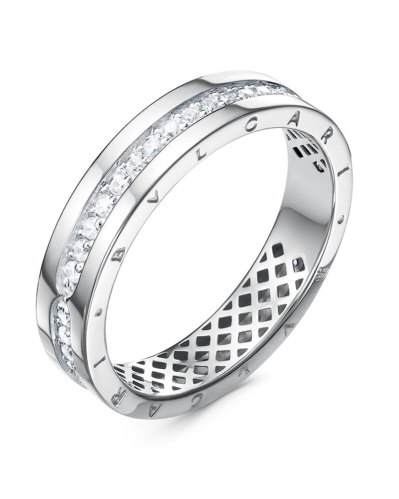 Кольцо на фалангу, дорожка, серебро, 925 проба, родирование, фианит