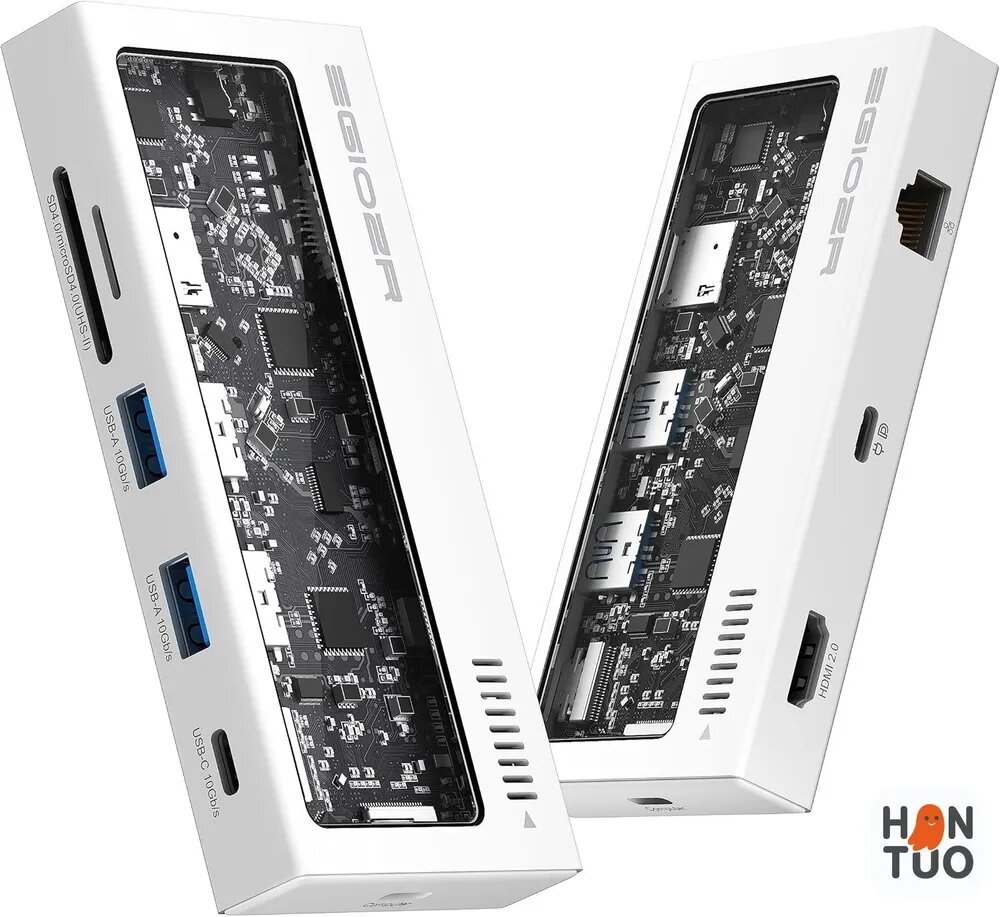 Универсальная док-станция 9-в-1 с разъемом USB-C для MacBook Pro M1, Pro Max, Air M2 и iPad Pro, поддерживающая HDMI 4K@60Hz, вывод изображения на два дисплея, USB 3.2 Gen 2 и многое другое.