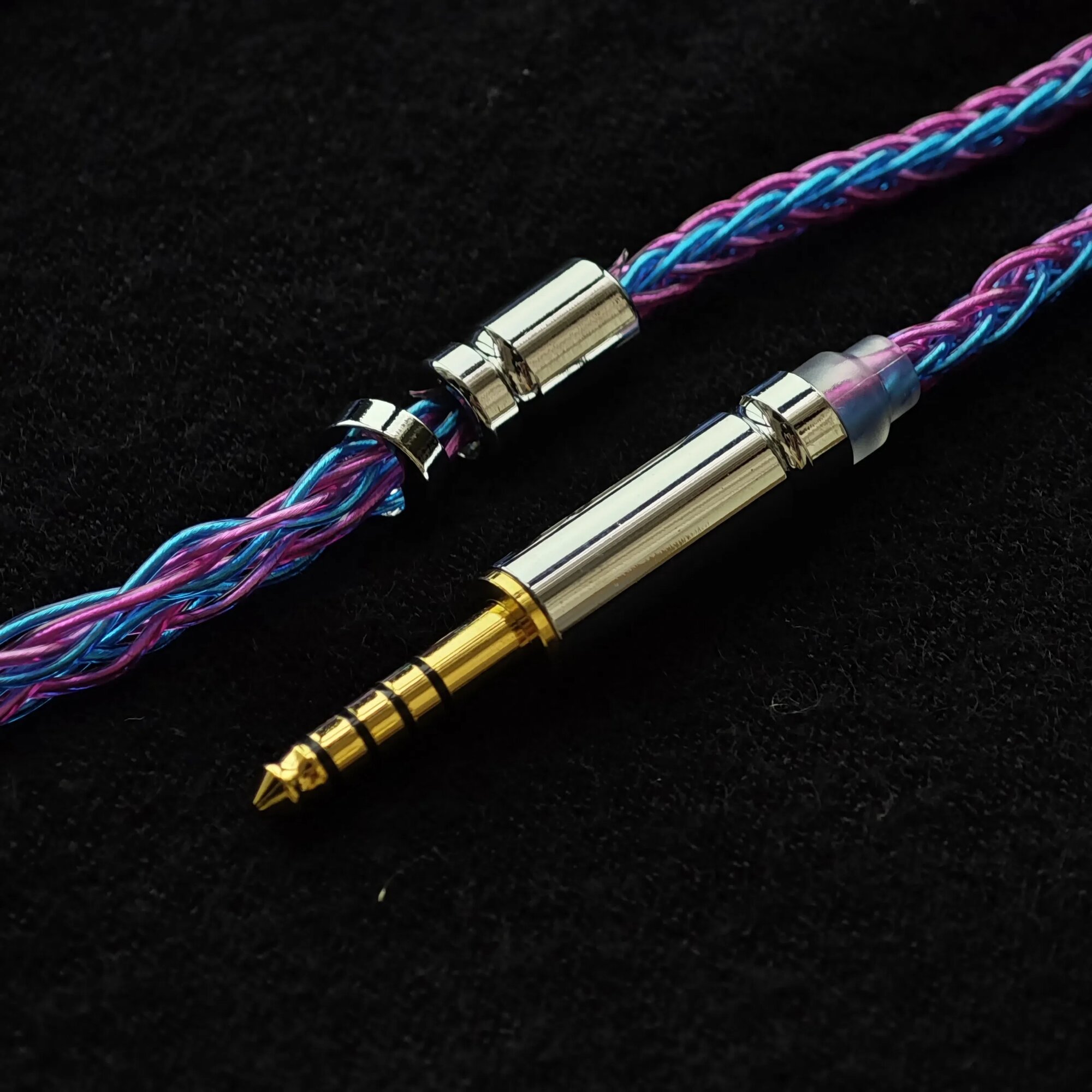 Кабель для наушников Etymotic ER4XR ER4SR ER3XR ER3SE 8-жильный OCC 3.5mm with MIC, blue purple