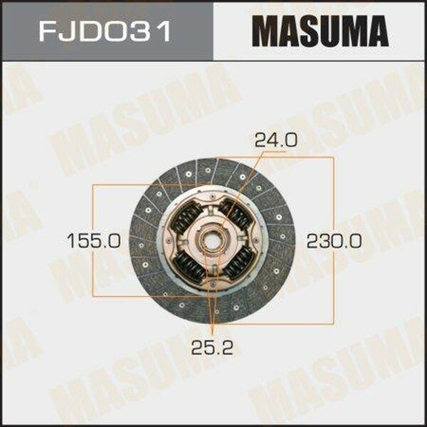 Диск сцепления MASUMA FJD031 Subaru Impreza, Forester, Legacy 2.0, 2.5 98-> 230 мм