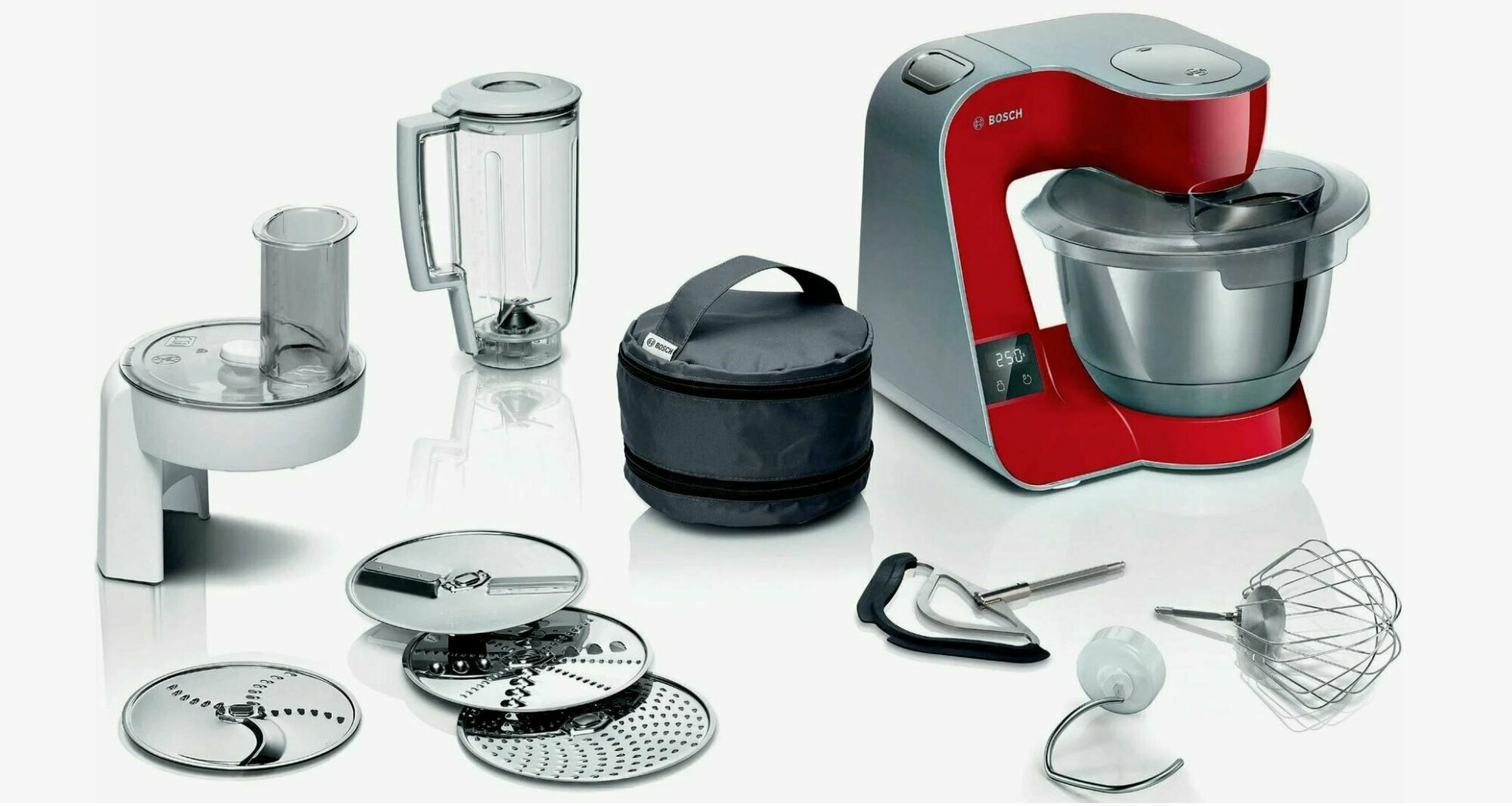 Кухонный комбайн Bosch MUM5X720 красный/серый