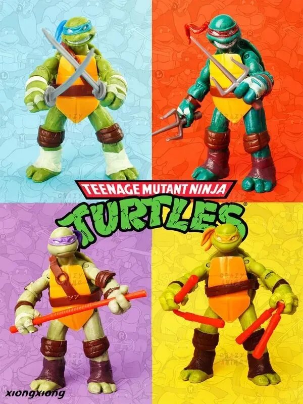 Фигурки игрушки Черепашки ниндзя Teenage Mutant Ninja Turtles набор, с оружием