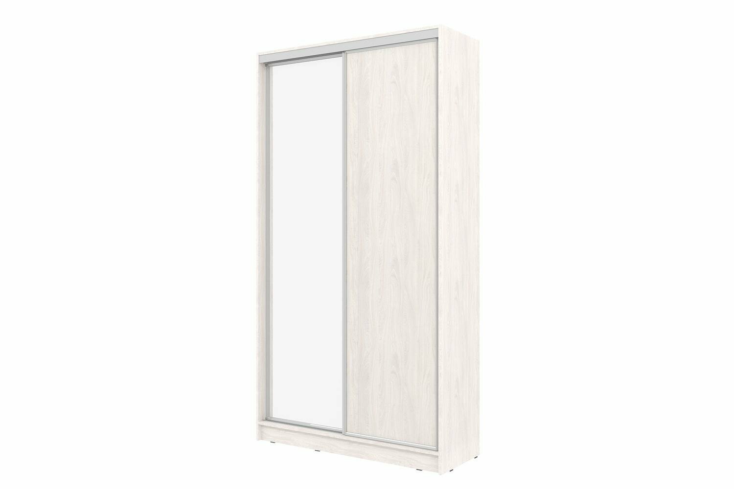 Шкаф-купе для одежды 2-дверный , Home, 123,2х229,5х45 см, белый, серебро