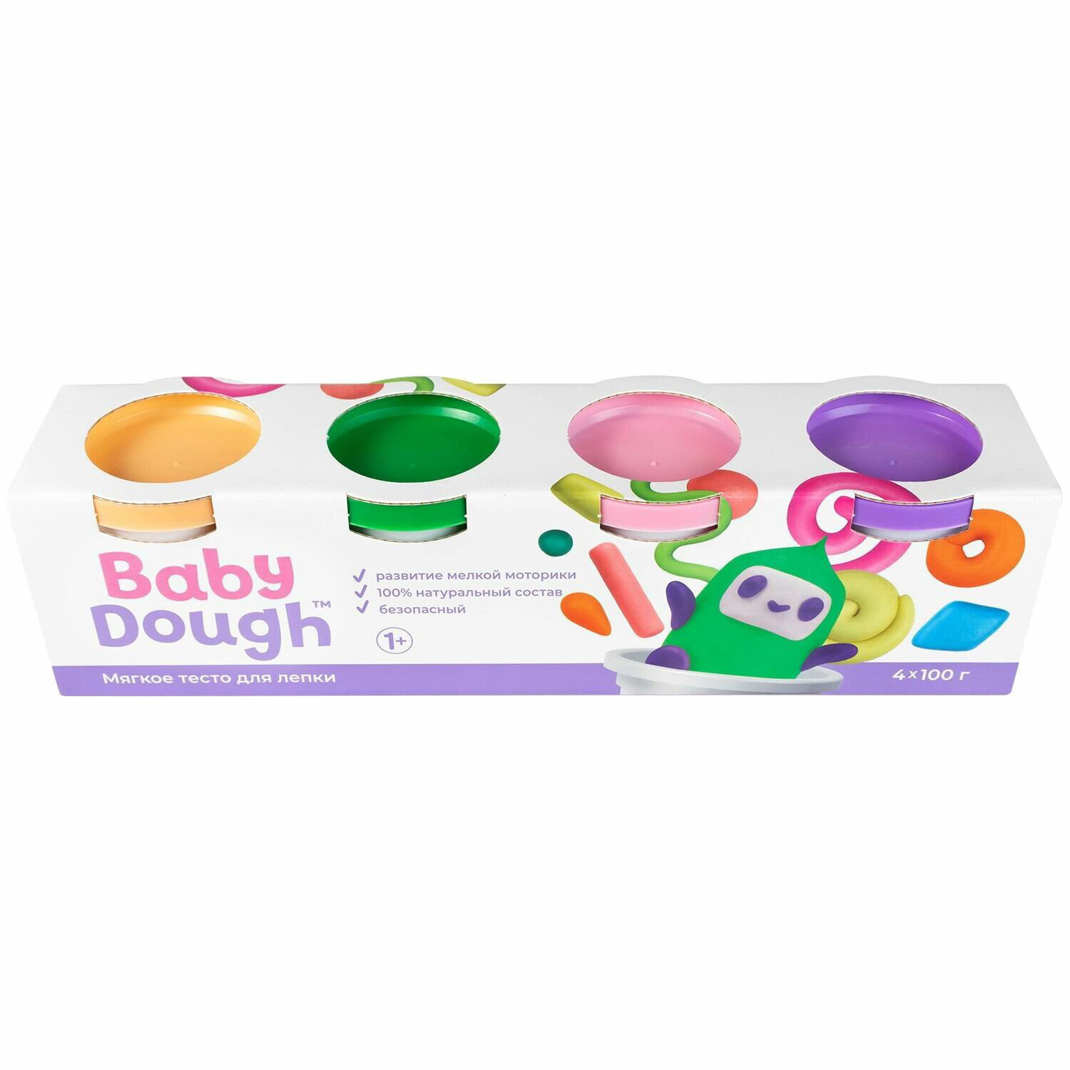Волшебный мир Тесто для лепки BabyDough набор 4 цвета №3 BD018 с 3 лет
