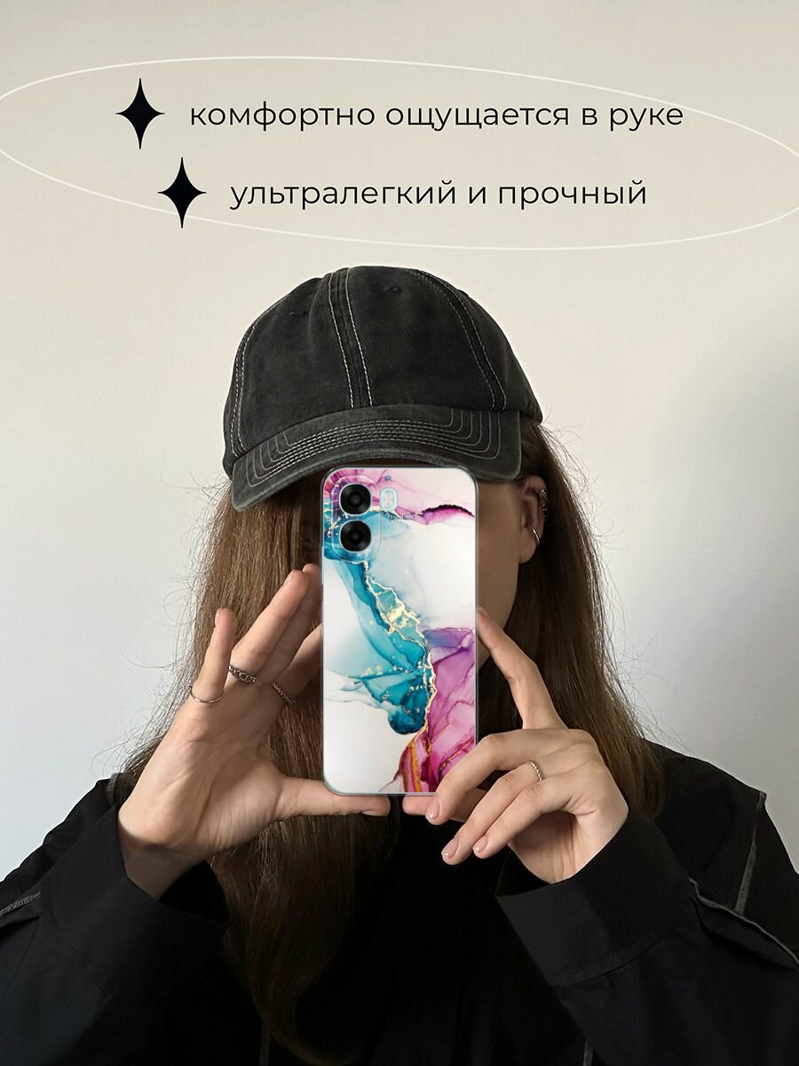 Чехол на Oppo A6x / Оппо A6x с принтом Розовые разводы рисунок — фото 1