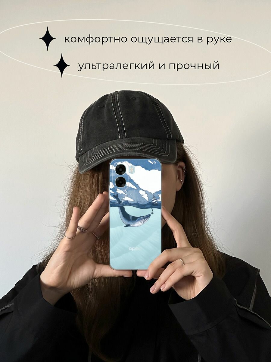 Чехол на Oppo A6x / Оппо A6x с принтом Большой кит, прозрачный — фото 1